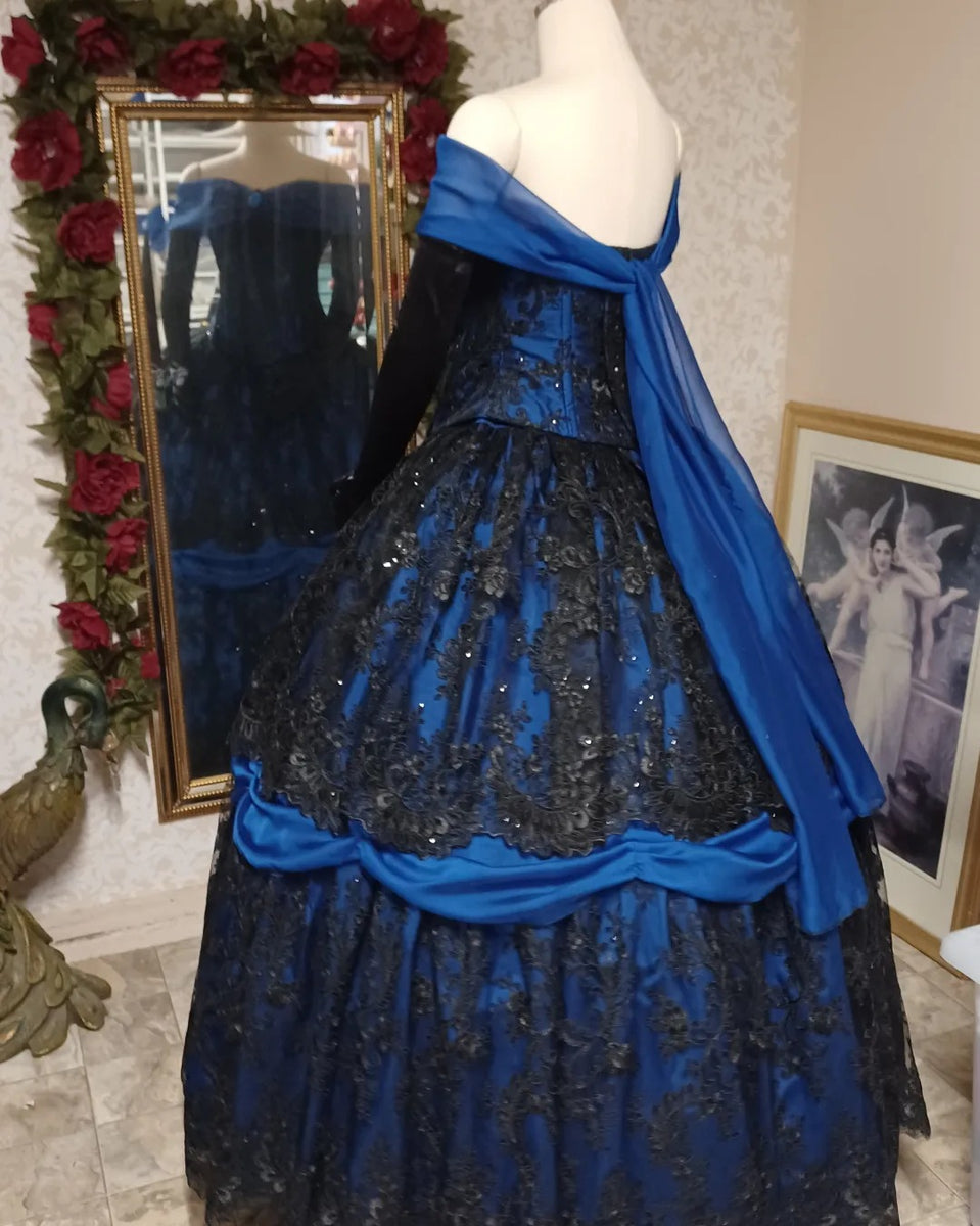 SALE! Beautiful Blue/Black Gothic Belle Gown In-Stock size Med/Large ...
