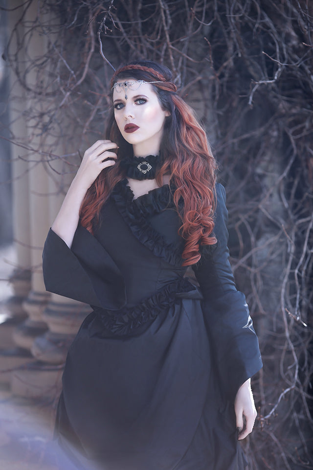 Black Gothic Mina Dracula Victorian Gown with Bustle/train – Romantic ...