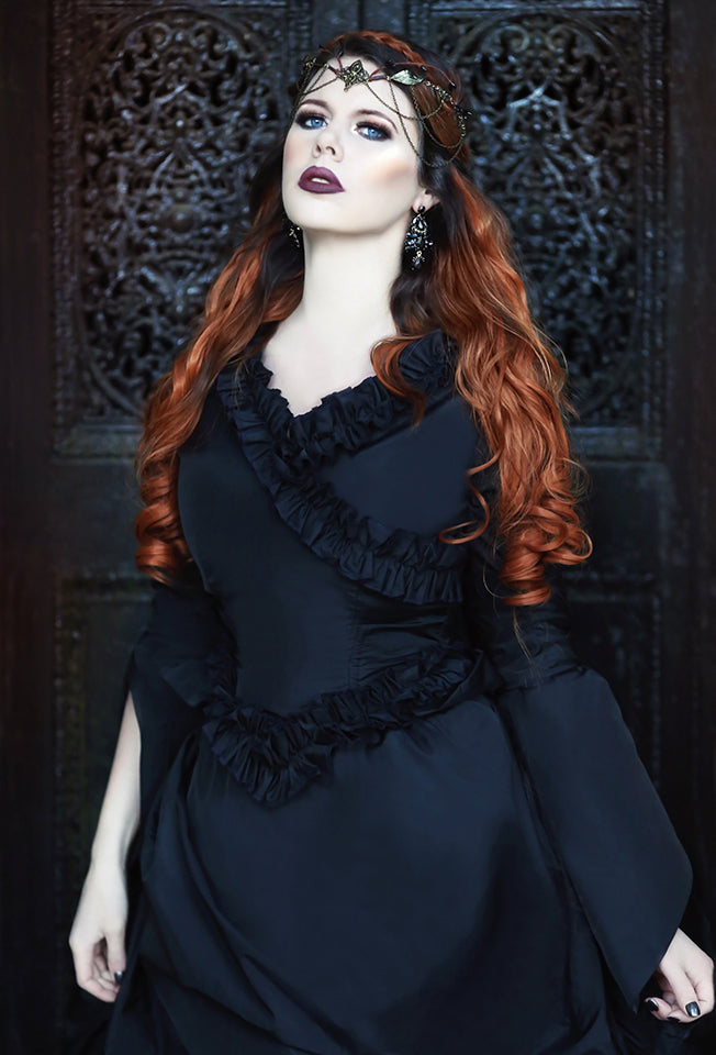 Black Gothic Mina Dracula Victorian Gown with Bustle/train – Romantic ...